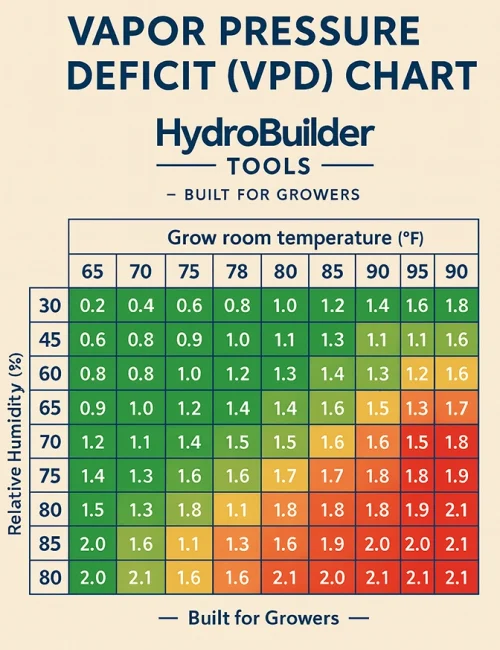 Vapor Pressure Deficit (VPD) Calculator & Chart for Cannabis